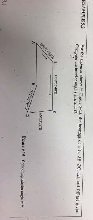 Solved For the traverse shown in Figure 9-15, the bearings | Chegg.com