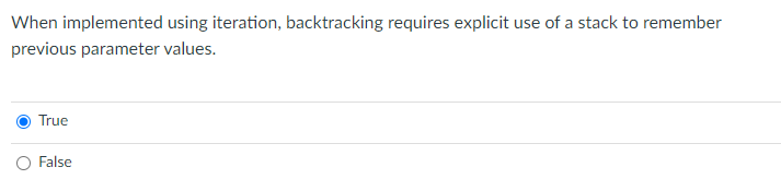 Solved When implemented using iteration, backtracking | Chegg.com