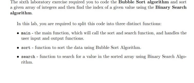 Solved The sixth laboratory exercise required you to code | Chegg.com