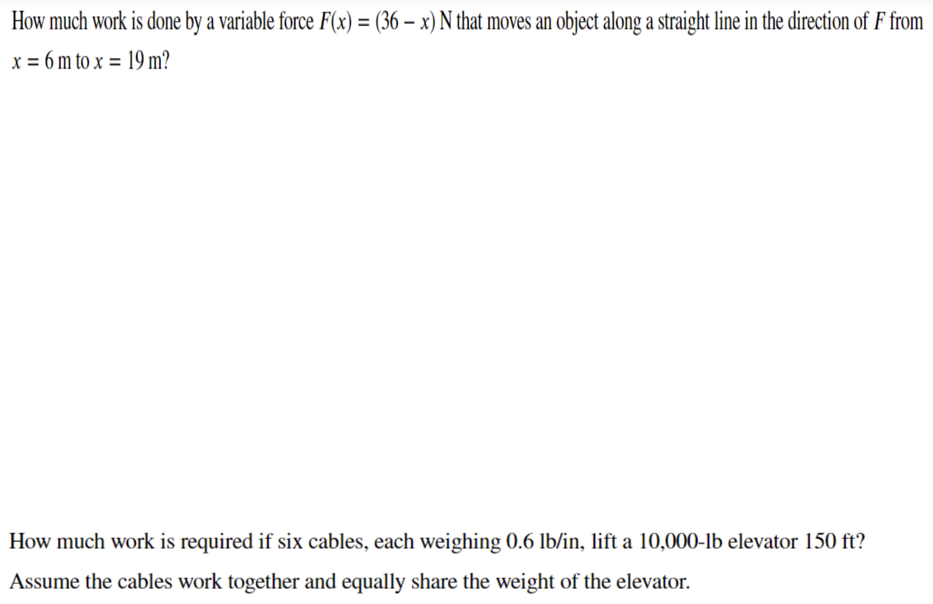 Solved How much work is done by a variable force | Chegg.com