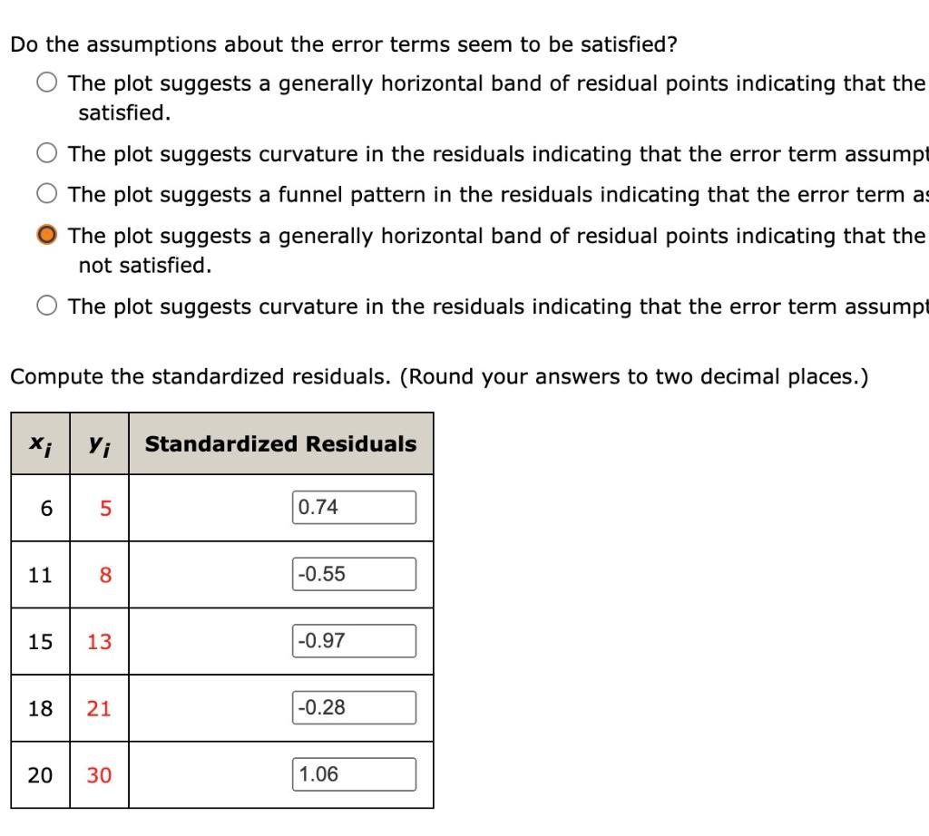 Solved (a) What is the value of the standard error of the | Chegg.com