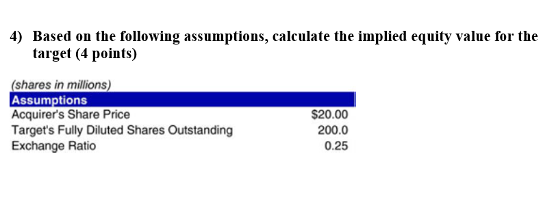 Solved 4) Based on the following assumptions, calculate the | Chegg.com