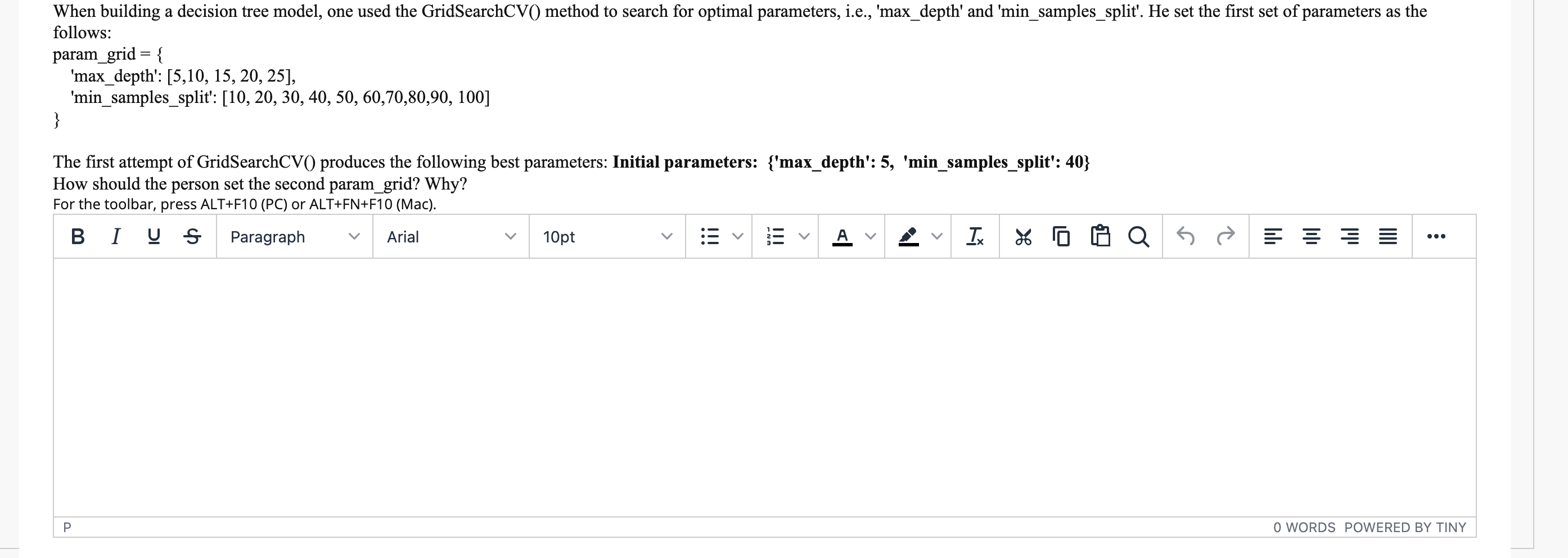 Solved follows:param_grid 'max_depth': | Chegg.com