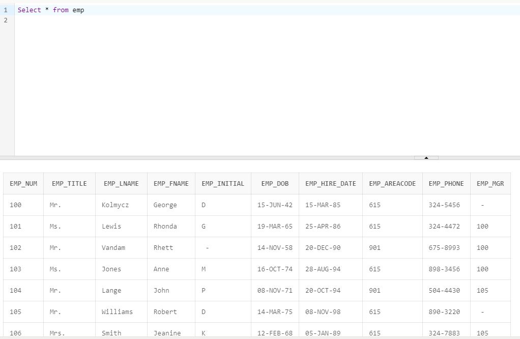 Solved Query 1: Insert a record in the employee (EMP) table | Chegg.com
