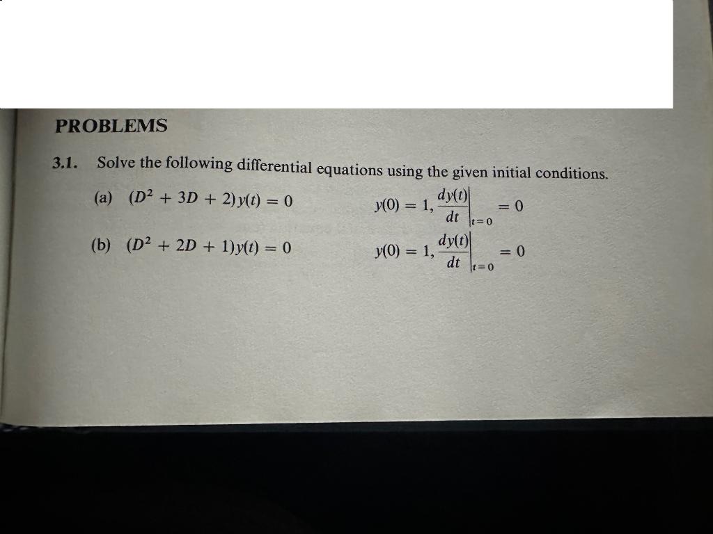 Solved 3.1. Solve the following differential equations using | Chegg.com