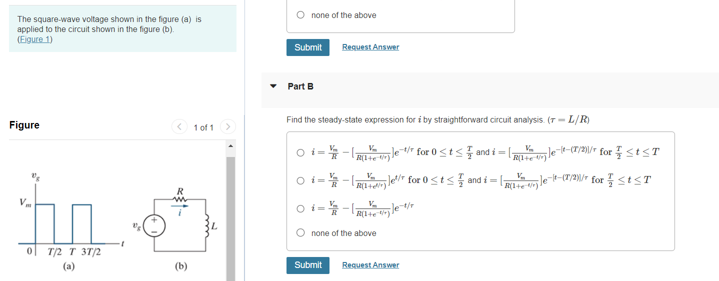 Solved The square-wave voltage shown in the figure (a) is | Chegg.com