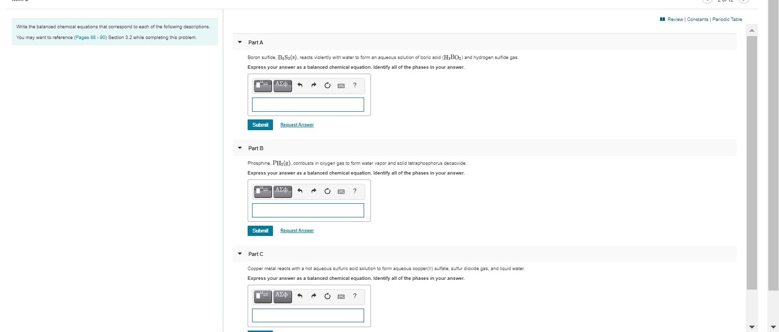 Solved A Review Constants Periodic Table Write the balanced | Chegg.com
