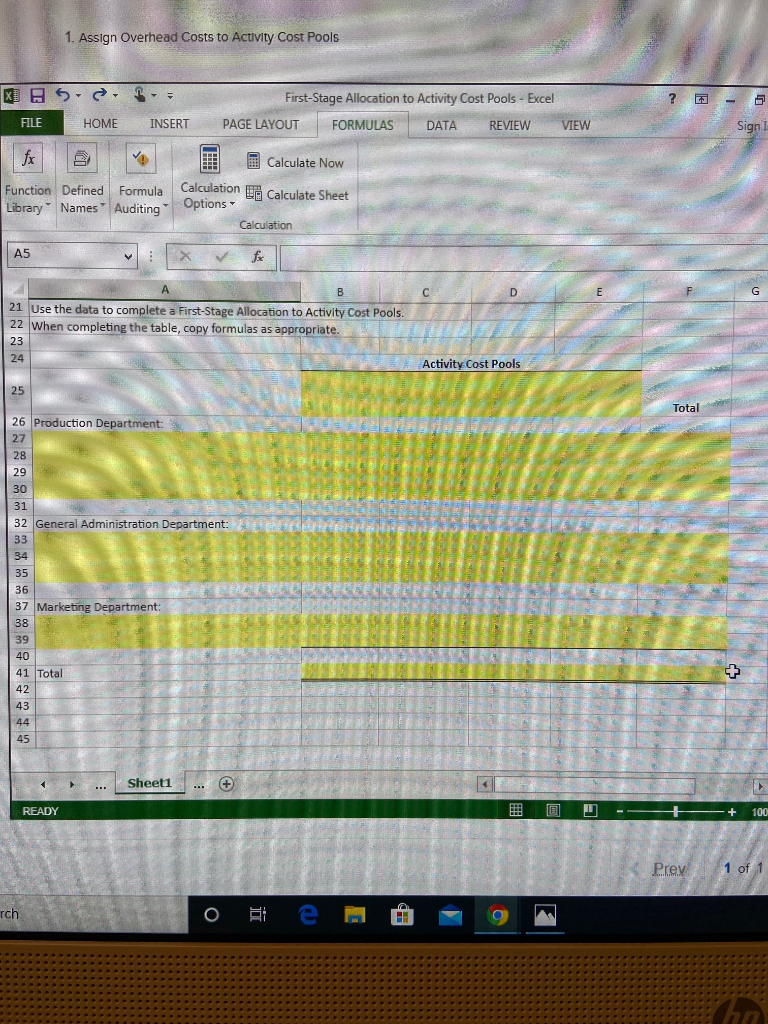 Solved 1. Assign Overhead Costs to Activity Cost Pools K 5. | Chegg.com