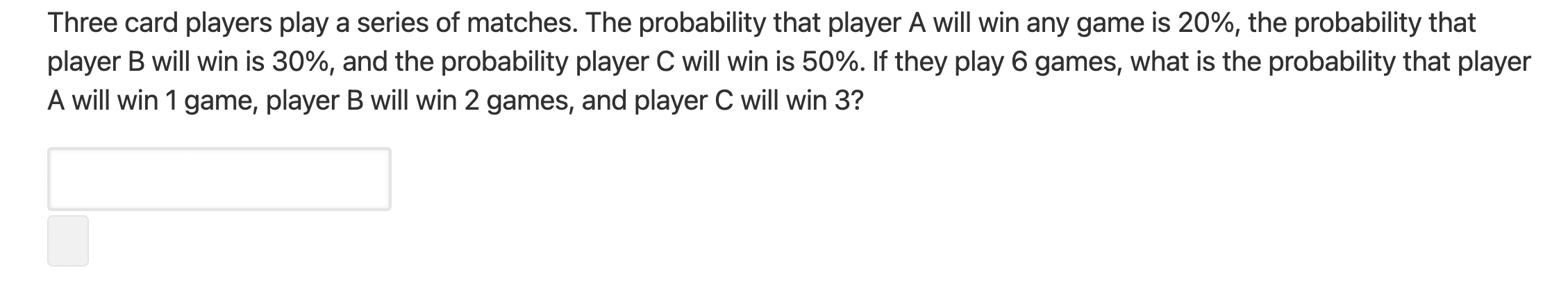 Solved Three card players play a series of matches. The | Chegg.com