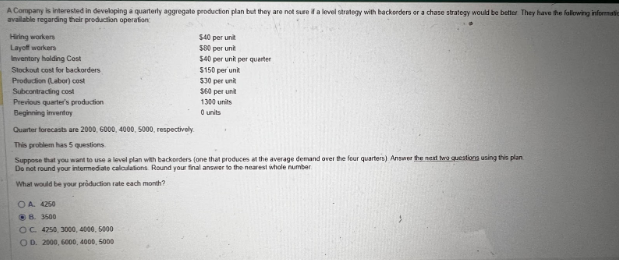 Quarter forecasts are 2000,6006,4000,9000, | Chegg.com