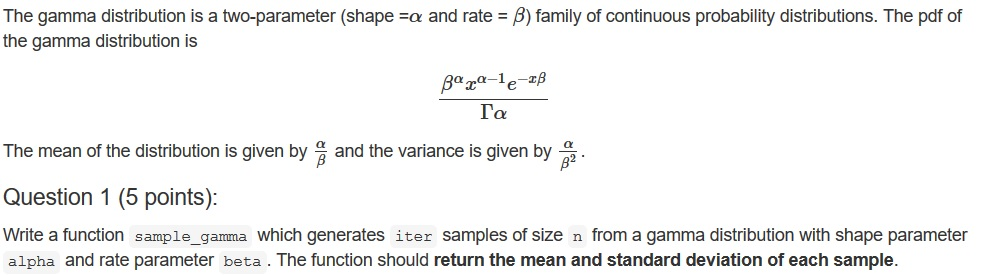 Solved The gamma distribution is a two-parameter (shape =a | Chegg.com