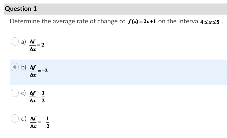 Solved Question 1 Determine the average rate of change of | Chegg.com