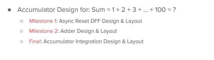 Accumulator Design for: Sum = 1+ 2+ 3+ ... + 100 = | Chegg.com