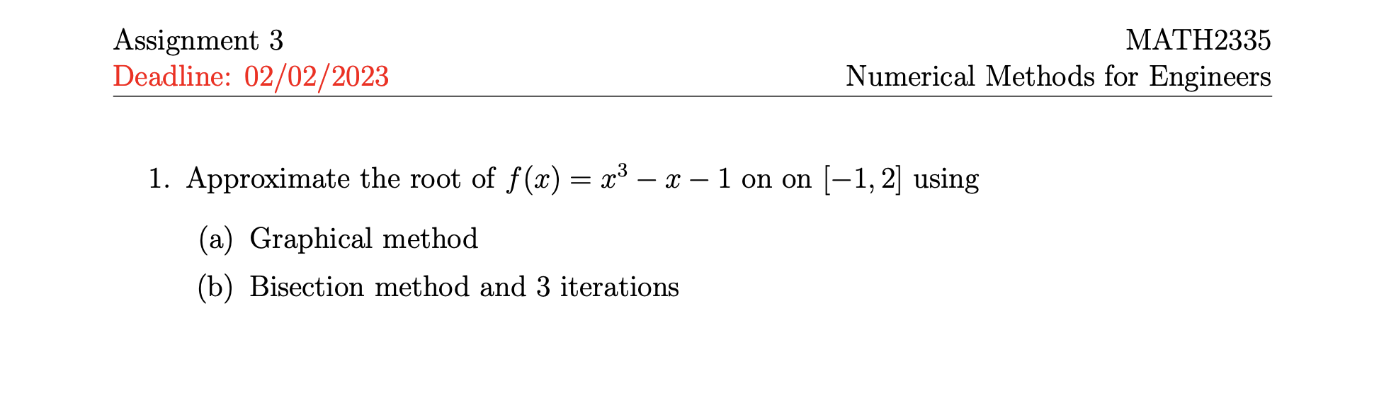 Solved Assignment 3 Math2335 Deadline 02022023 Numerical 1676