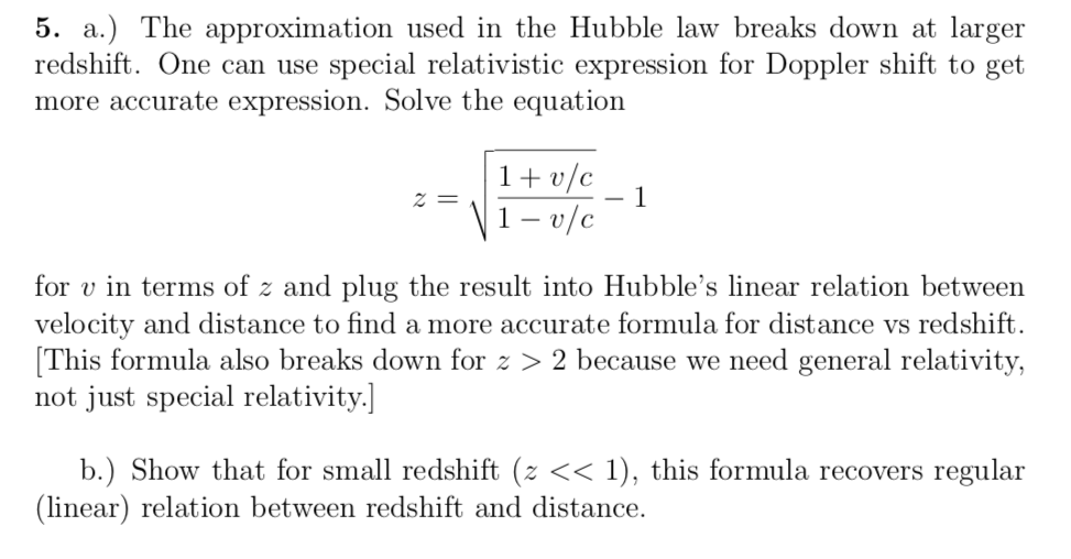 Hubble Formula