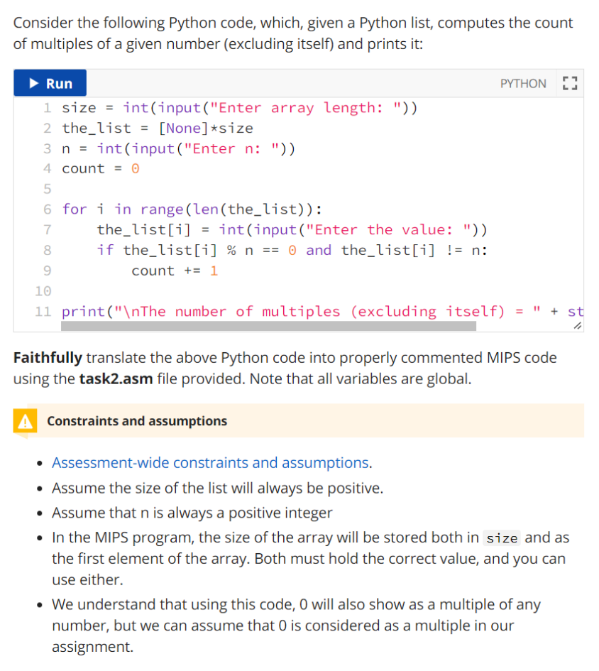 Solved Plz faithfully translate this python code into MIPS | Chegg.com Solved Plz faithfully translate this python code into MIPS | Chegg.com