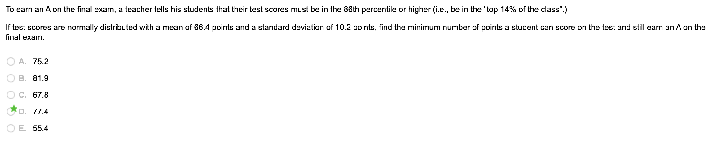 Solved To earn an A on the final exam, a teacher tells his | Chegg.com