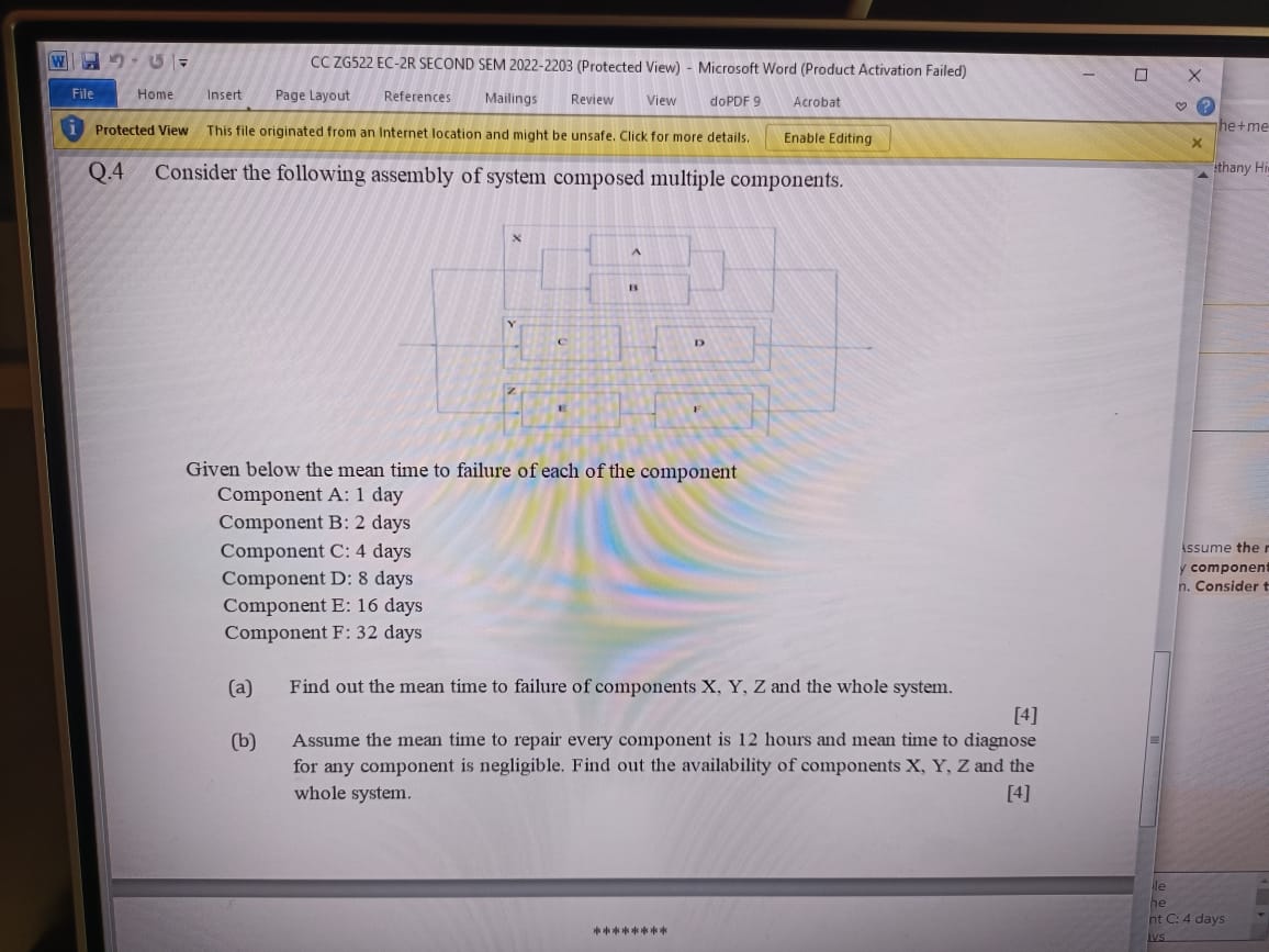 Solved Q.4 Consider the following assembly of system | Chegg.com
