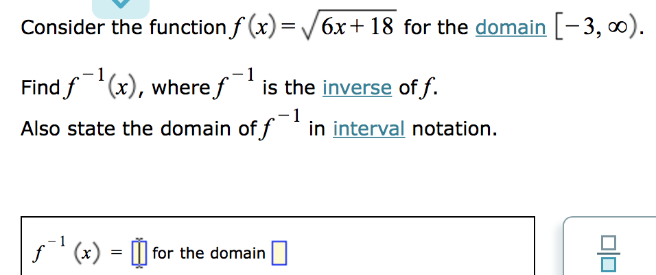 Solved Consider the function f (x) = 6x +18 for the domain | Chegg.com