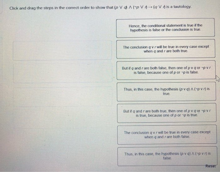 Solved Click and drag the steps in the correct order to show | Chegg.com