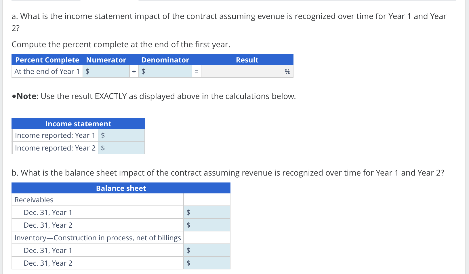 Solved b. What is the balance sheet impact of the contract | Chegg.com