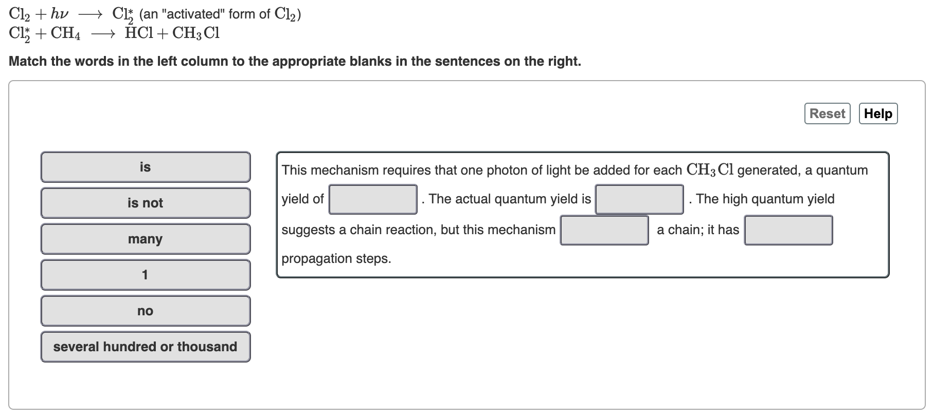 Solved Cl, + hv Cl* (an "activated" form of Cl2) Cl* + CH4 + | Chegg.com