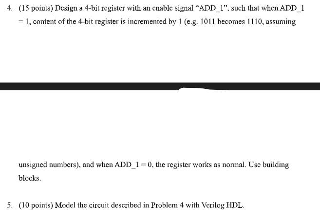 Solved 4. (15 points) Design a 4-bit register with an enable | Chegg.com