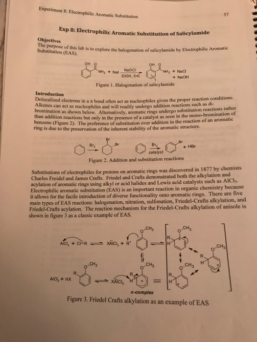 Solved: Experiment 8: Electrophilic Aromatic Substitution ... | Chegg.com