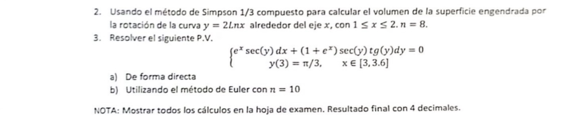 Solved Usando el método de ﻿Simpson 13 ﻿compuesto para | Chegg.com