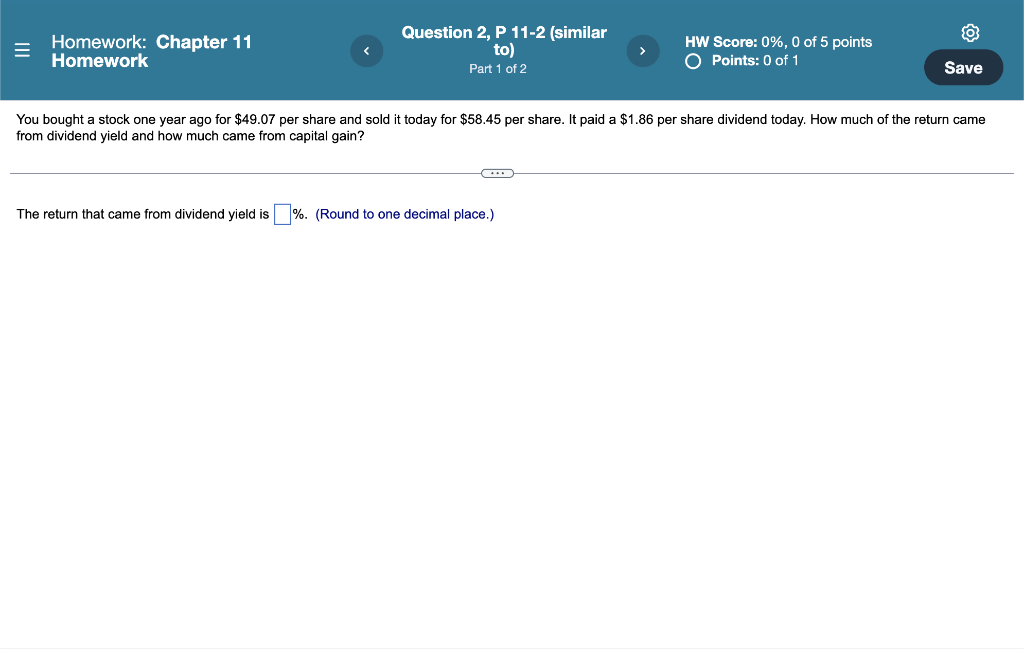 Solved Homework Chapter 11 Homework Question 2 P 11 2