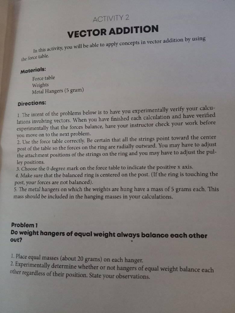 Solved ACTIVITY 2 VECTOR ADDITION In this activity, you will | Chegg.com