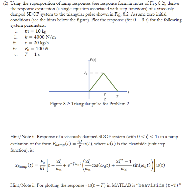 2) Using the superposition of ramp responses (see | Chegg.com