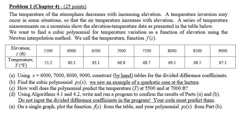 Solved Problem 1 (Chapter 4)- (25 points) The temperature of | Chegg.com