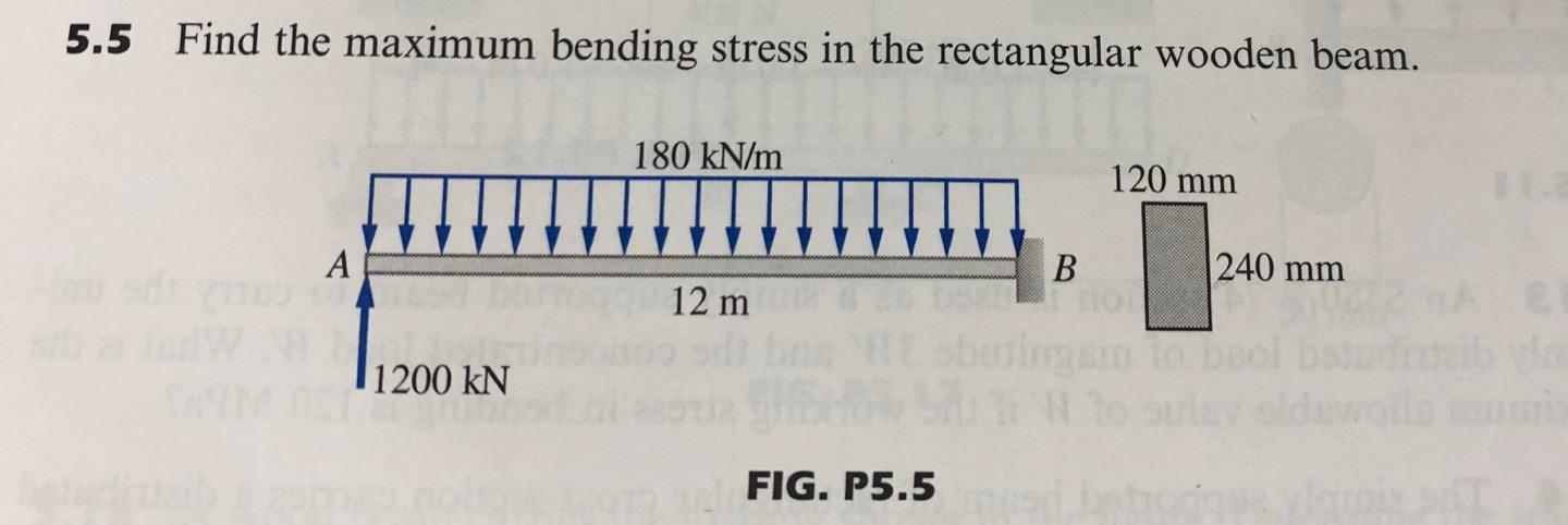 Solved 5.5 Find the maximum bending stress in the | Chegg.com