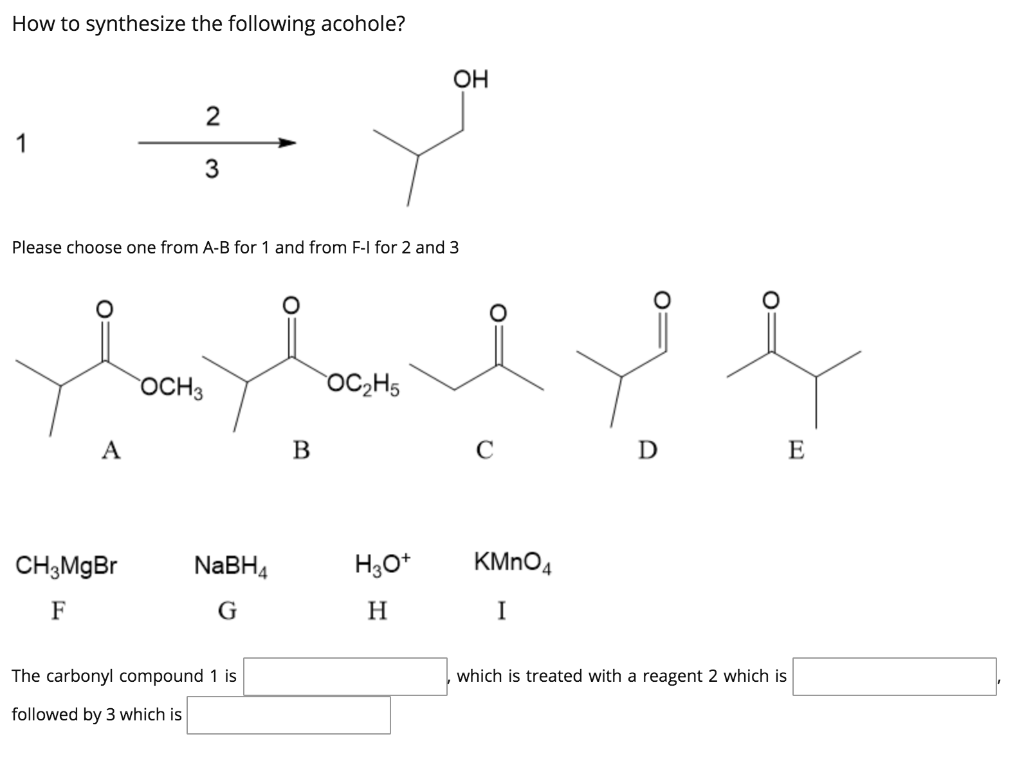Solved CH2OH 2 1 3 Please choose a carbonyl compound from | Chegg.com