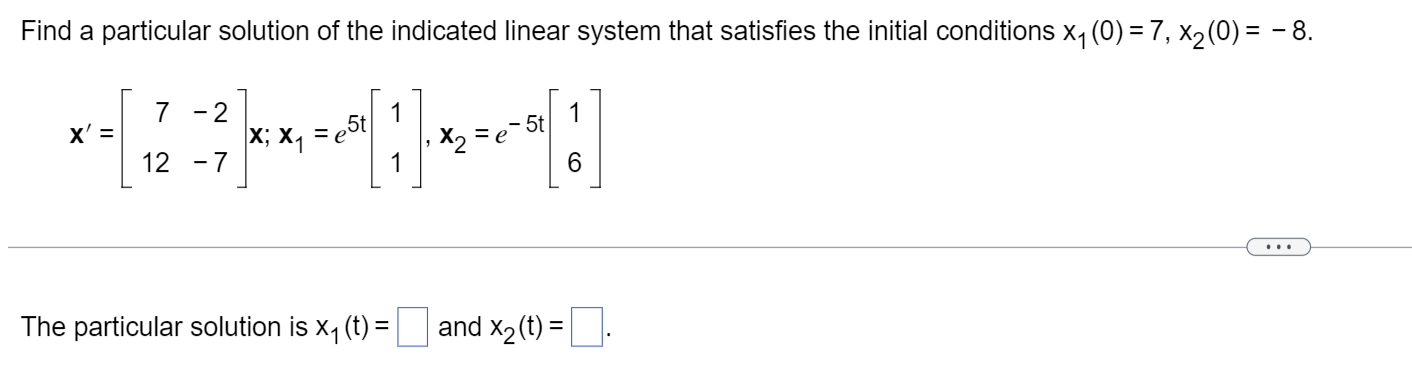 Solved Find a particular solution of the indicated linear | Chegg.com