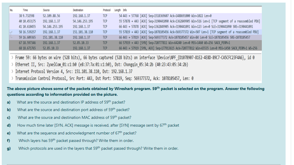 Solved Time Source Destination Protocol Length Info 38 | Chegg.com