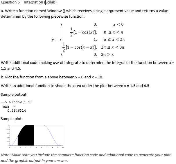 Solved In Question 5 Integration Scilab A Write A 6546