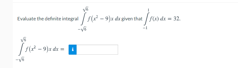 Solved Evaluate the definite integral | (– 9)x dx given that | Chegg.com