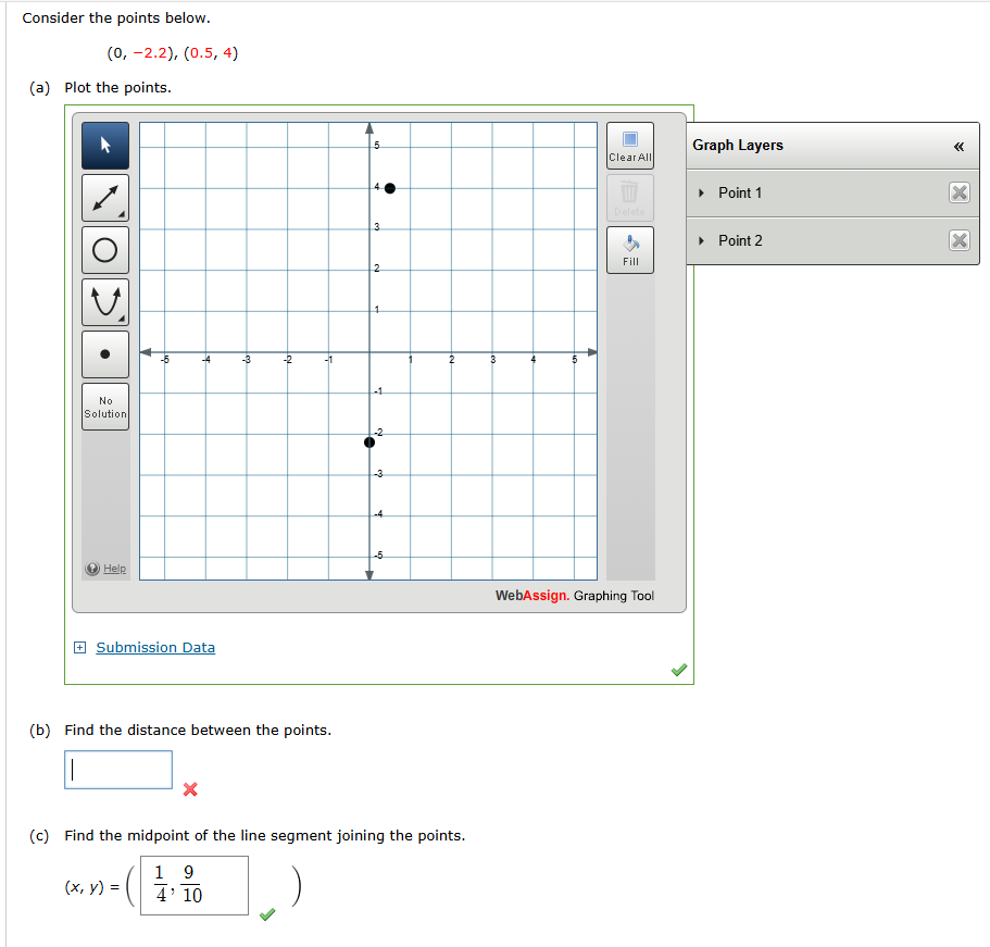 Solved Consider the points below.(0,-2.2),(0.5,4)(a) ﻿Plot | Chegg.com
