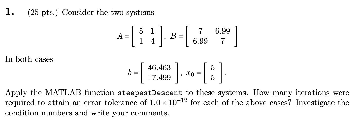 Solved 1. (25 pts.) Consider the two systems | Chegg.com