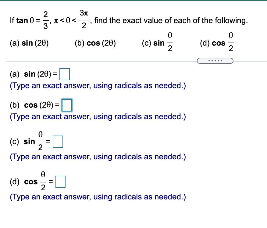 Solved 2 If tan 0 = 31 π
