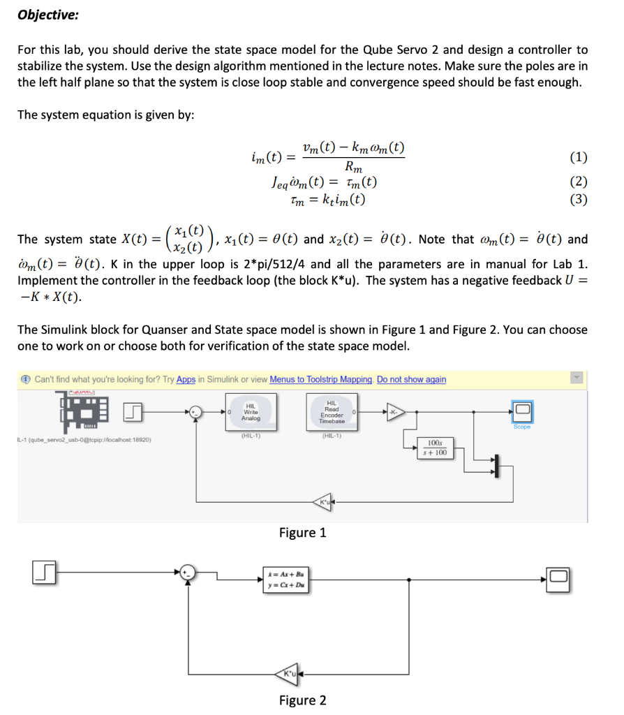 Do not use Qube Servo 2 (Refer to Figure 2 only) | Chegg.com