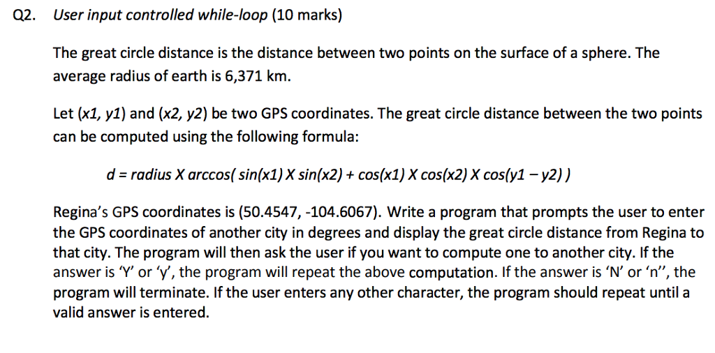 Solved 02. User input controlled while-loop (10 marks) The | Chegg.com