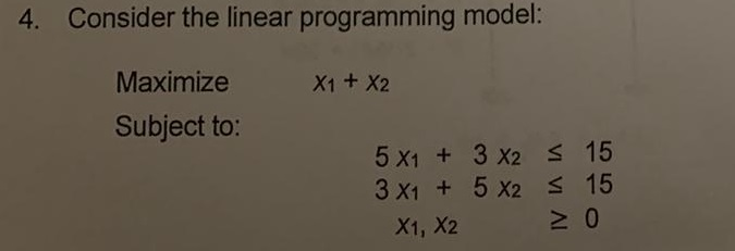 Solved 4. Consider the linear programming model: Maximize | Chegg.com