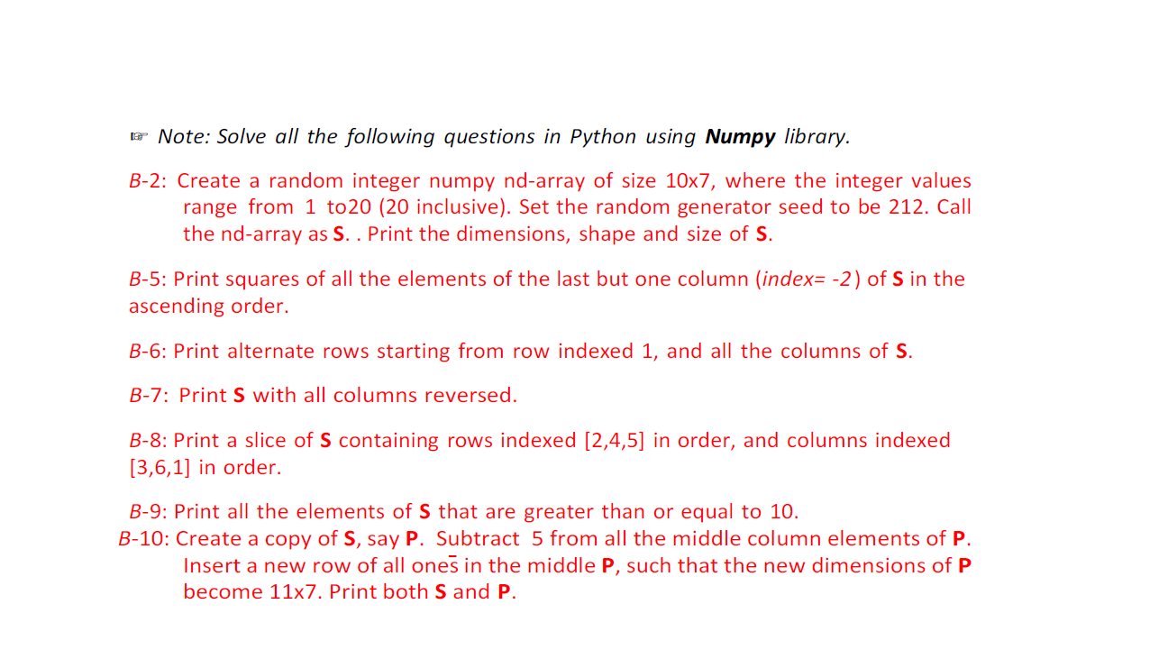 Solved Note: Solve all the following questions in Python | Chegg.com