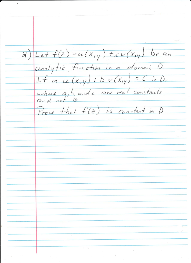 Solved 2) Let f(2) = u(x, y) tiv(x, y) be an analytic | Chegg.com