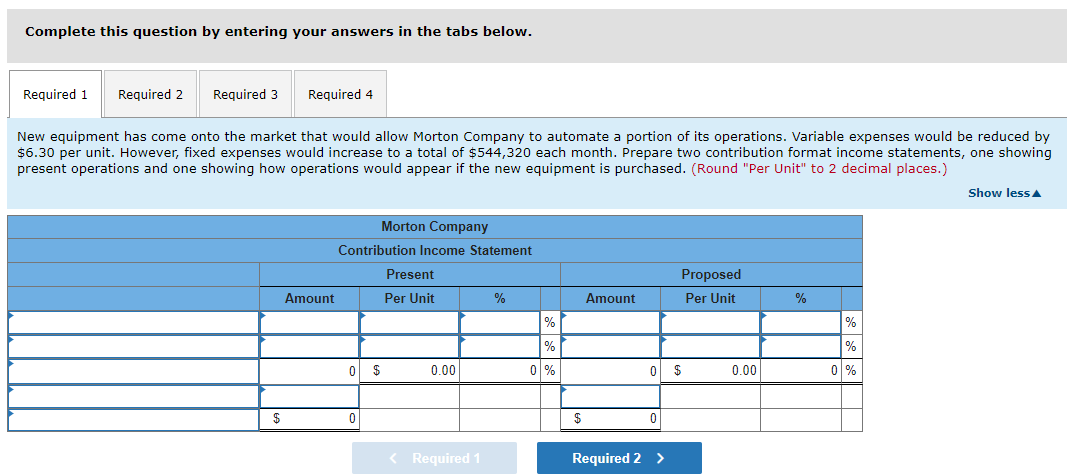 Solved Problem 5-29 (Algo) Changes in Cost Structure; | Chegg.com