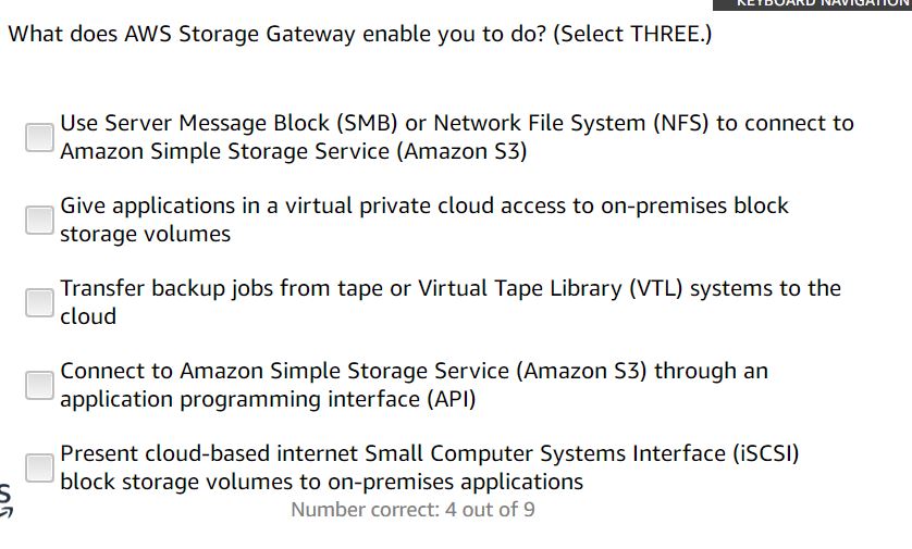 Solved What does AWS Storage Gateway enable you to | Chegg.com
