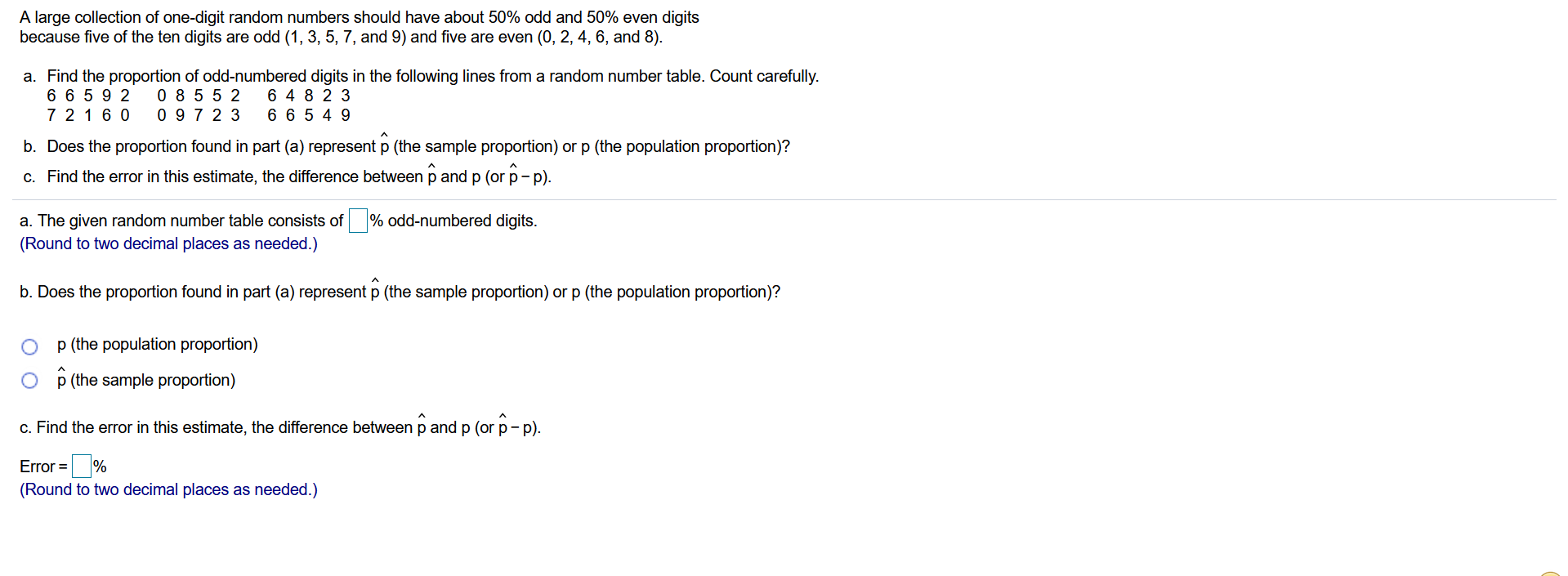 Solved A Large Collection Of One Digit Random Numbers Should